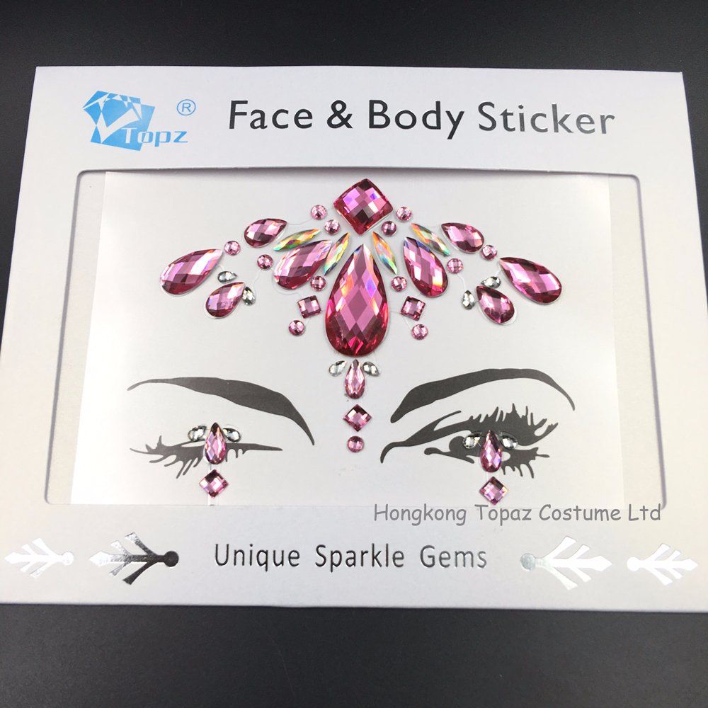 China Adhesive Face Eye Glitter Stickers Gems Rhinestone Temporary