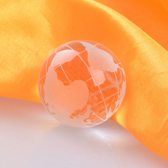 Polished Carving Clear Crystal World Map Crystal Globe Ball - China ...