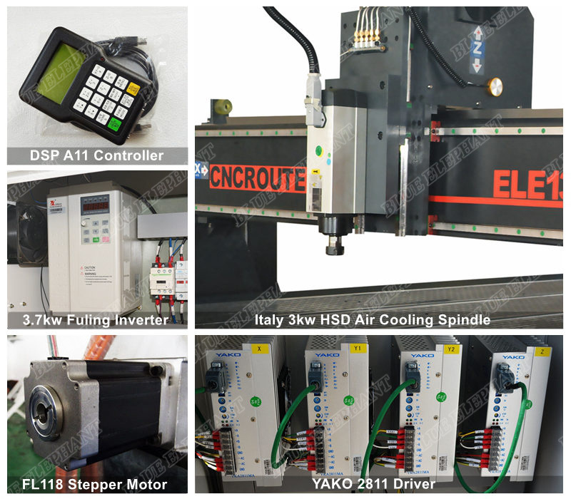 Stepper Motor CNC Cutting Router Machine with 3kw Air Cooled Spindle ...