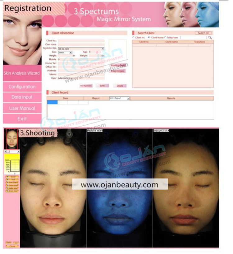 China Magic Mirror 3D Facial Skin Scanner Analyzer/Facial Skin Analyzer ...