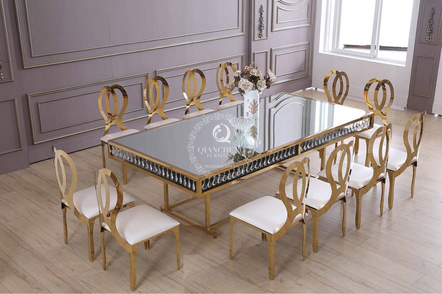 China Crystal Centerpiece Glass Wedding Table for Glass Top Details ...
